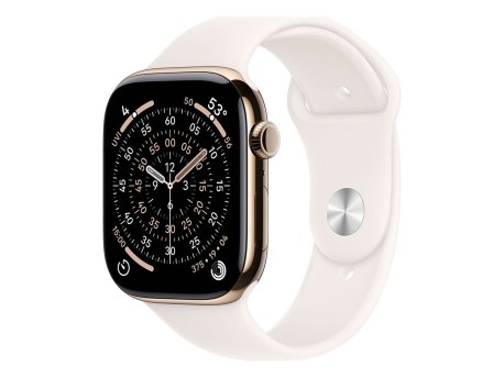 APPLE Watch S11 Cellular 46mm Gold Titanium Case with Light Blush Sport Band - S/M (mfd54rk/a)