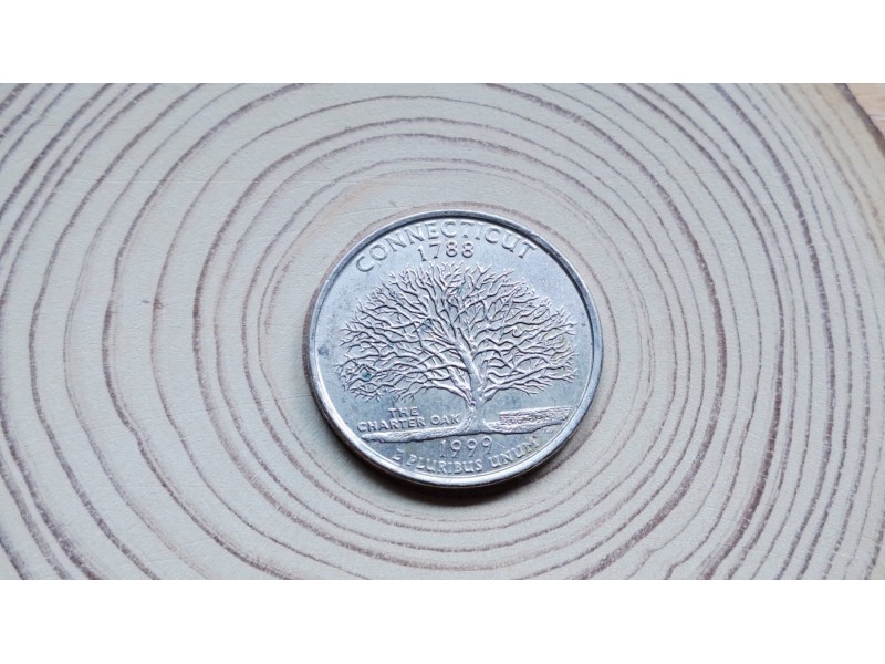 USA QUARTER DOLLAR 1788-1999 GOD CONNECTICUT JUBILARAC
