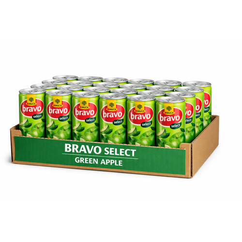 BRAVO limenka Zelena jabuka 0,25l, 24 kom XXL