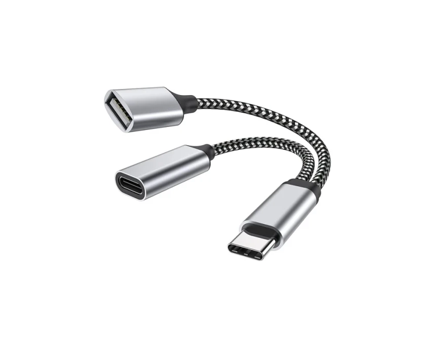Adapter Tip C (M) na Tip C (F)+USB 3.0 crni