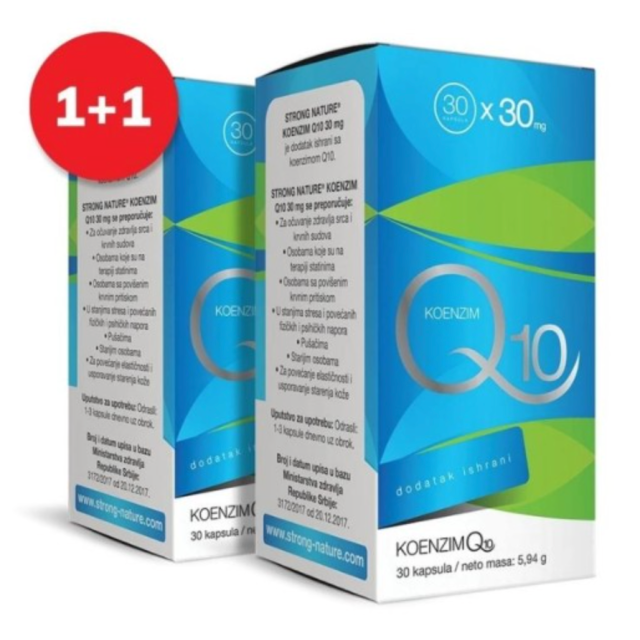 STRONG NATURE KOENZIM Q10 30MG 30 KAPSULA 1+1 GRATIS