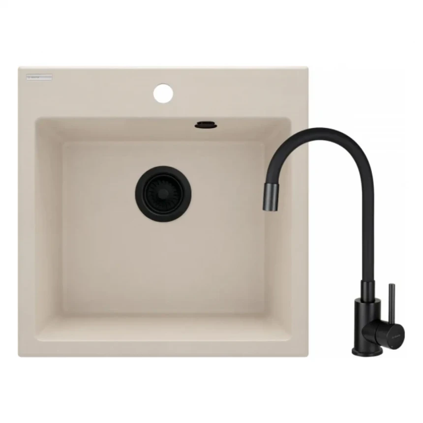 Deante sudopera ZQJN 5103+slavina BOC N72M+crni fiting