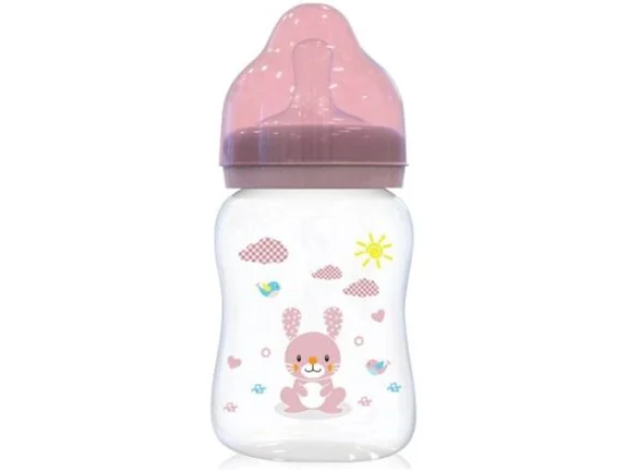 Lorelli Bertoni Flašica Wide Neck 250ml 0m+ Animals Blush Pink