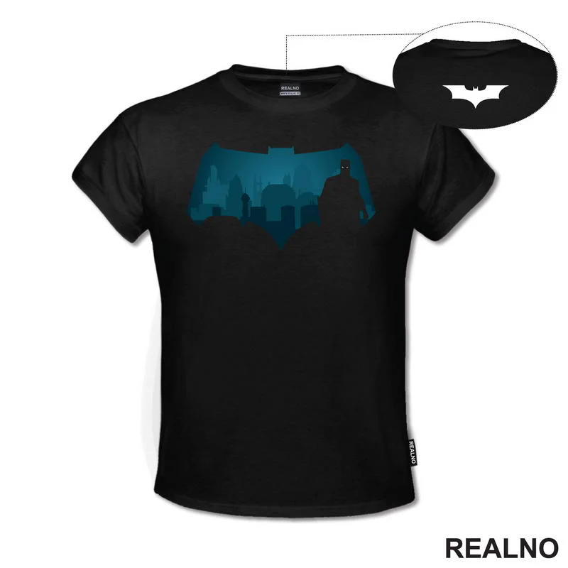 Blue Logo And Shadow - Batman - Majica