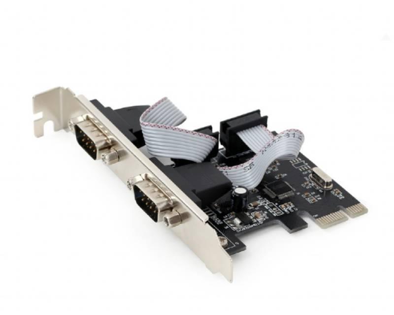 SPC-22 Gembird 2 serial port PCI-Express add-on card, with extra low-profile bracket