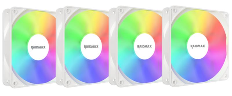 Ventilator 4x 120mm kit Raidmax White Infinity ARGB, NVX120FWDC4