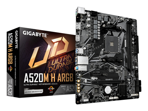 Matična ploča AM4 Gigabyte A520M H RGB DVI/HDMI/M.2