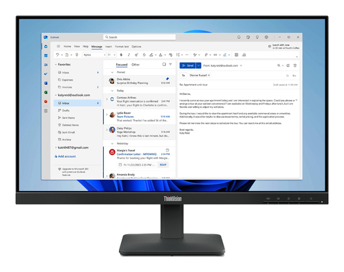 ThinkVision S24-4e(A25238FS0) 1920x1080 Wide 16:9 WLED IPS AG, 1300:1, 100Hz, 6ms GtG (4ms extreme mode), 250cd/m², 178/178, 1xVGA, 1xHDMI 1.4, Raven Black, Tilt, VESA 100x100, 3YW