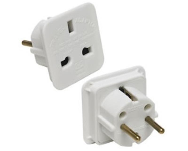 E-GREEN Adapter Euro utikač - UK utičnica bela