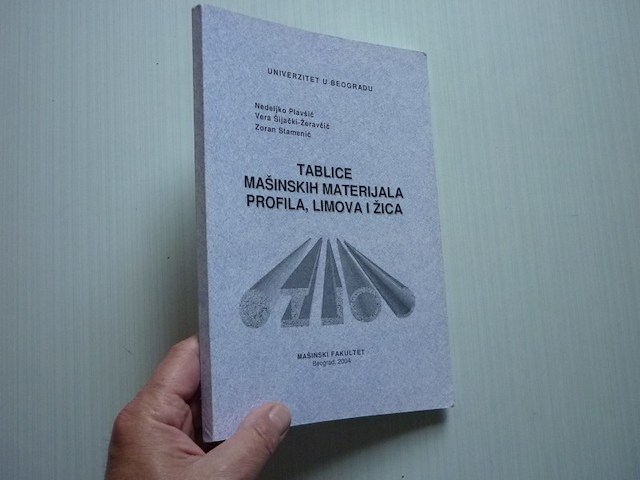 Tablice mašinskih materijala, profila, limova i žica