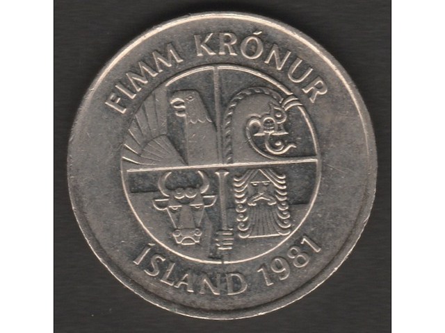5 Krónur, Kruna - 1981 - Iceland, Island