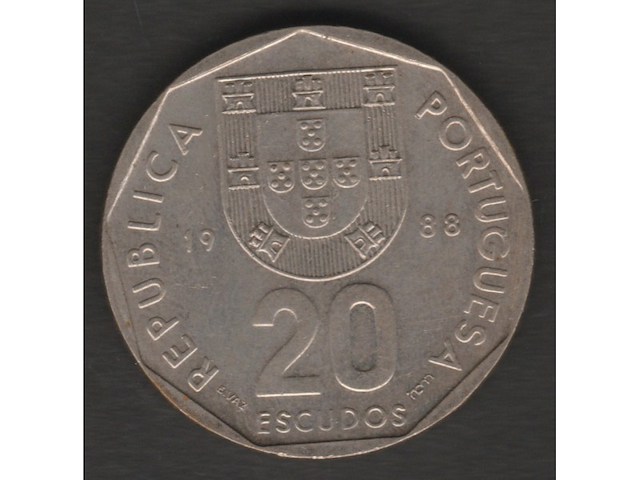 20 Escudos, Eskuda - 1988 - Portugal