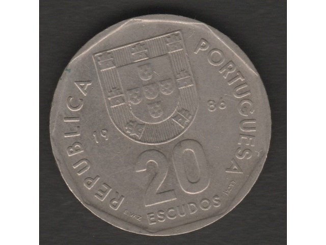 20 Escudos, Eskuda - 1986 - Portugal