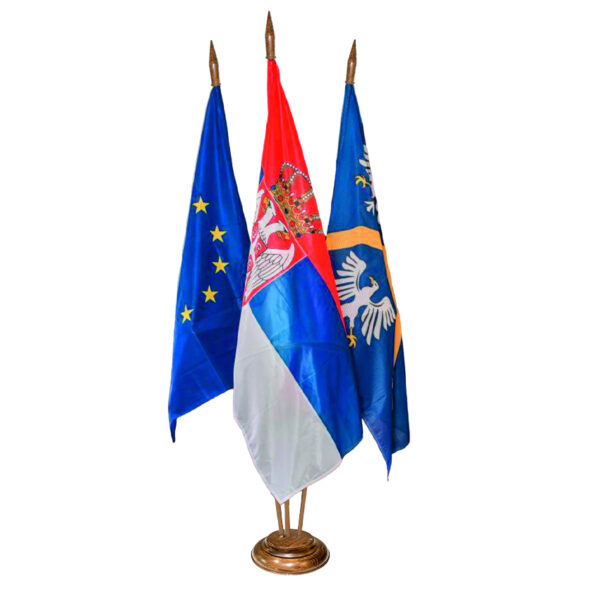 Drveno postolje/kalota za tri zastave i kopljima (trokrako)