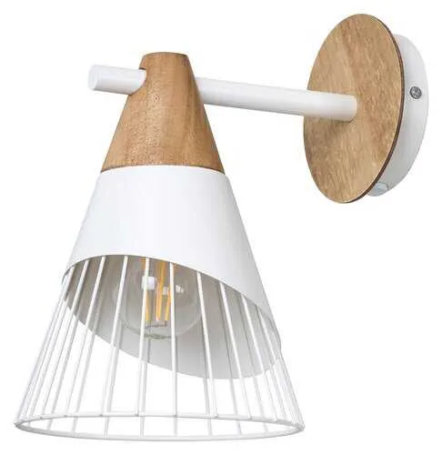 Zidna lampa Isaac E27 1x MAX 60 bela