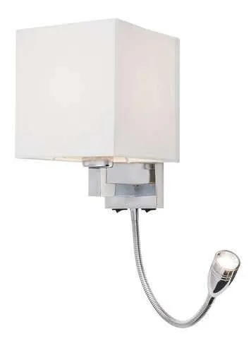 Zidna lampa Larkin E27 1x MAX 40 + LED 3 hrom