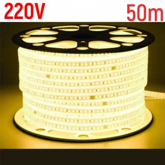 MLC-2835H120 3000K toplo bela LED traka – svetleći niz 50m 110-220V 6W 120 LED/1m IP65 SCLN Mitea Lighting