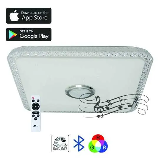 M205439-BT 2x32W 180~260V WRGB bela 435x435mm SMD LED plafonjera sa zvučnikom 5W bluetooth Android/iOS APP iLink smart muzička plafonjera Mitea Lighting