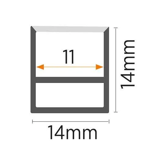 MN14x14 silikonski NEON profil za LED trake IP65 14x14mm sa difuzorom 10m Mitea Lighting