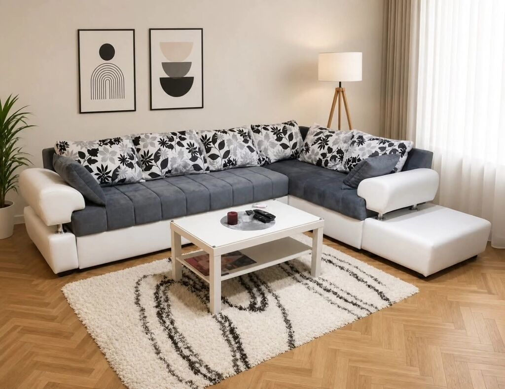 Ugaona garnitura Glorija Dimenzija 300x240cm Žičano jezgro Lift
