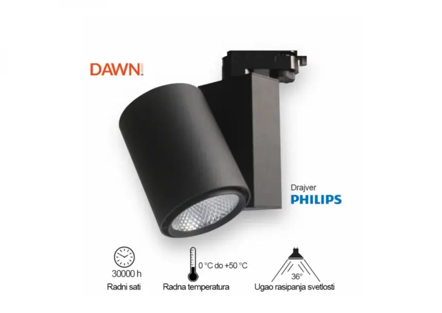 LED REF SINSKI 338201-1 20W 4000K CRNI