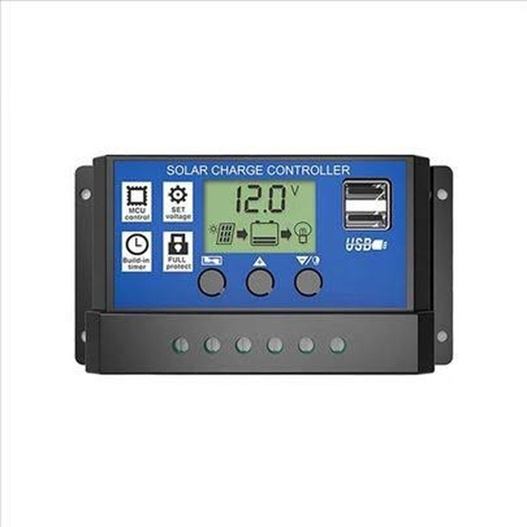Solarni kontroler punjenja (PWM), 10mpera digitalni - LCD ekran sa