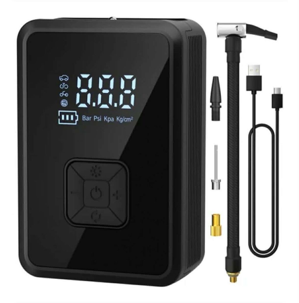    Bežični kompresor za gume 150 PSI – mini pumpa sa LED svetlom i