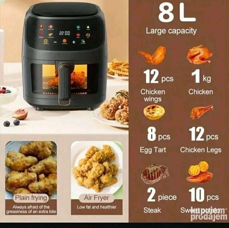 Opis oglasa Friteza 8L Friteza na vruc vazduh Cena 7999 din