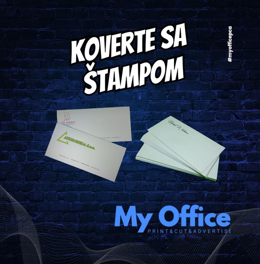 Koverte DL(ameriken) sa Vašim logotipom! My Office