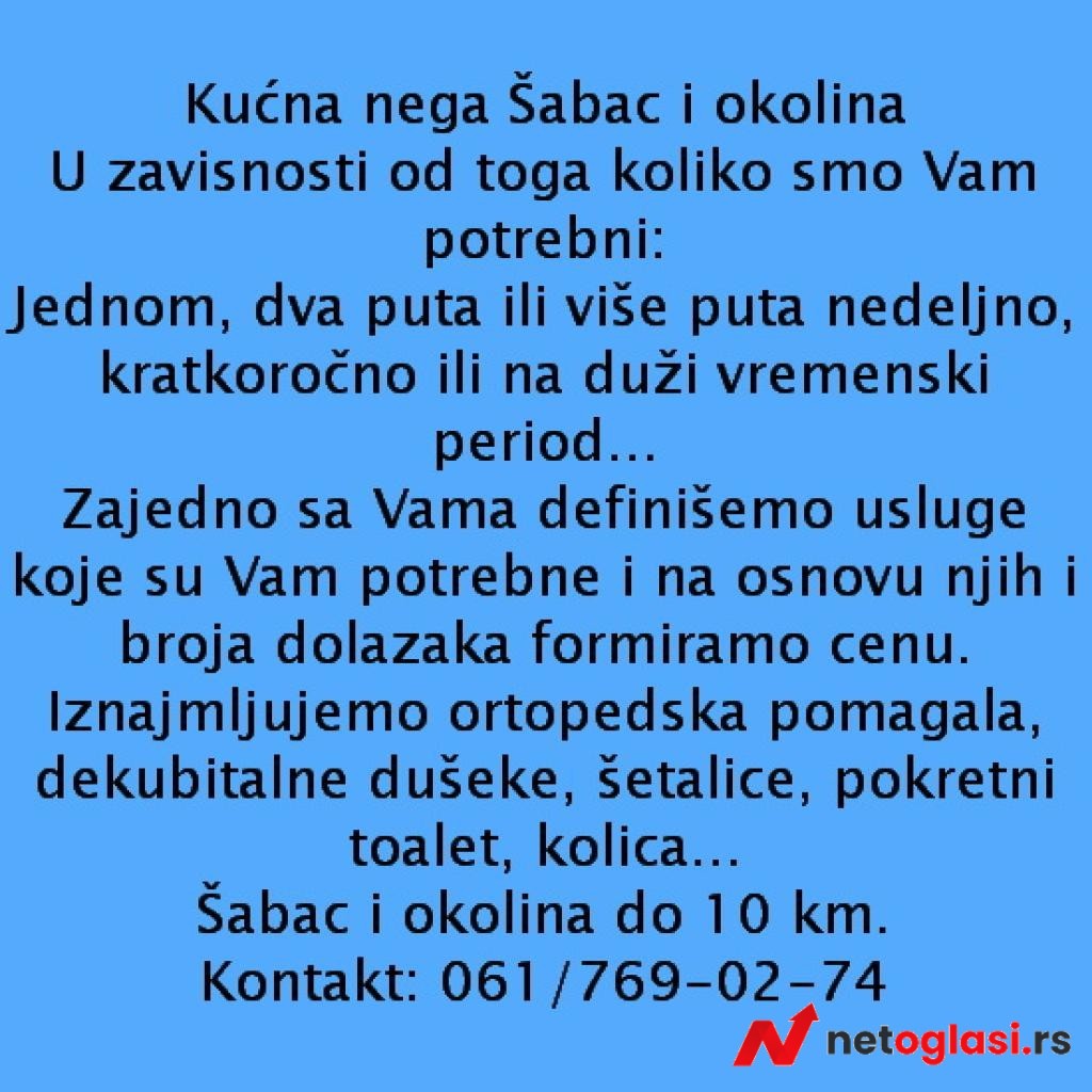Kucna nega Sabac i okolina