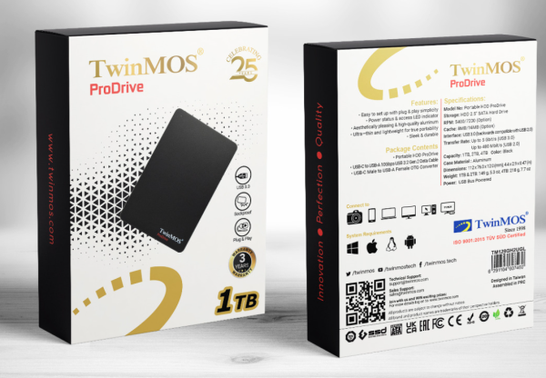 HDD E2.5" TwinMOS 1TB USB3.0 TM1000GPD
