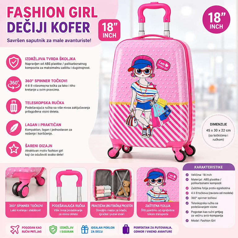 Deciji kofer Fashion girl 11/71875