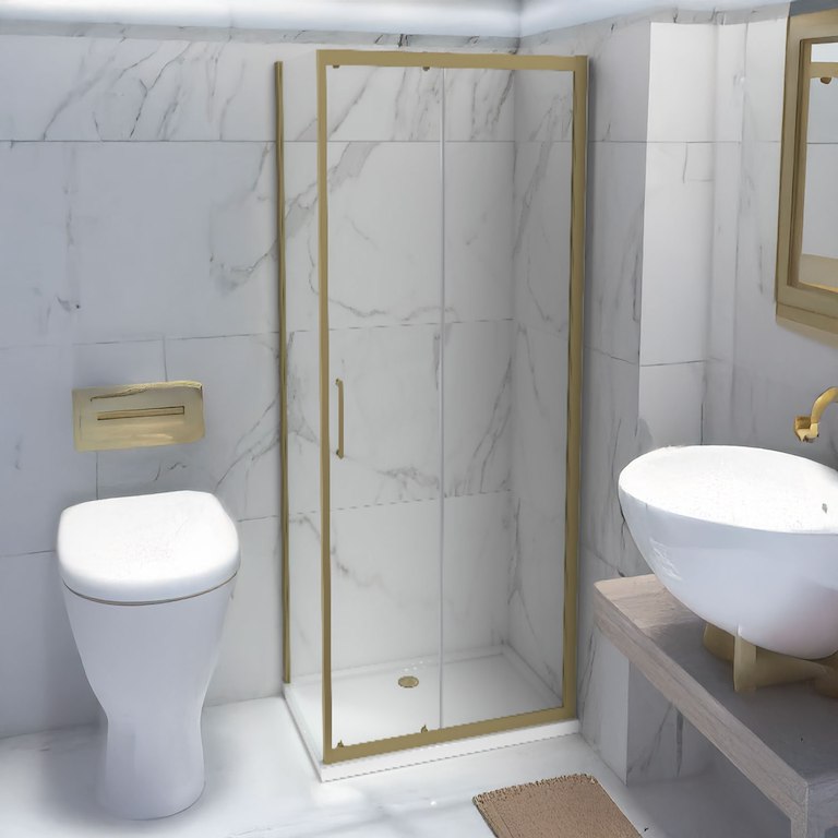 Tuš paravan ATLAS PRO jedna vrata gold