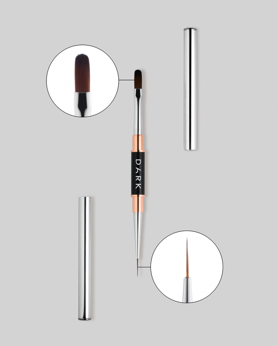 DARK DOUBLE-SIDED BRUSH ( LINER 10 MM + GEL 12 MM )