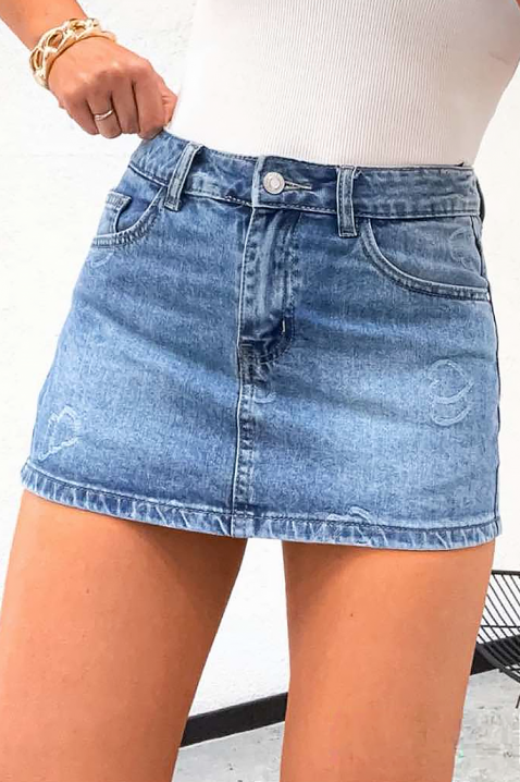 teksas mini suknja - pantalone sa visokim strukom LOVIREA