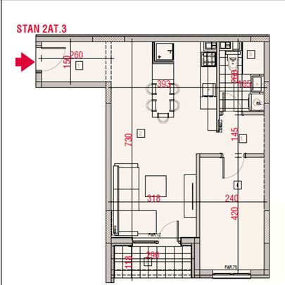 Beograd, Batajnica, Stan, 2.5, 50m2