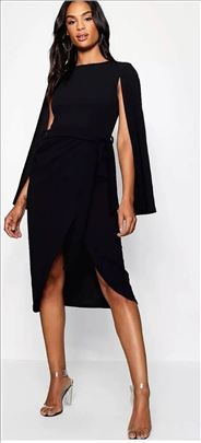 Boohoo crna cape haljina vel.38/36 novo