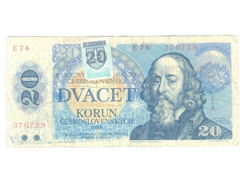 Slovacka 20 korun 1993