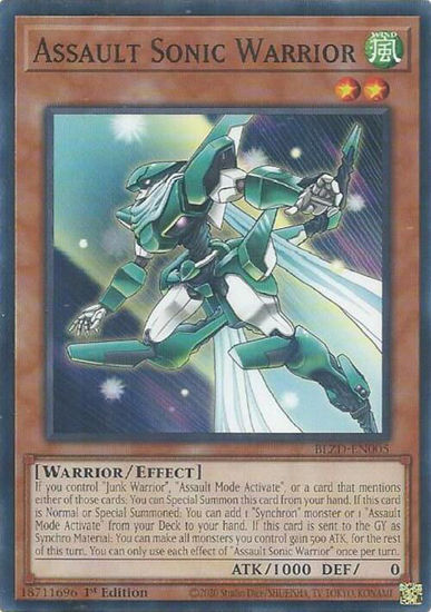 Assault Sonic Warrior - BLZD-EN005 - Common 1st Edition