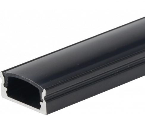 OT5107 ALU PROFIL ZA LED TRAKU CRNI+CRNI DIFUZER 2M NADGRADNI