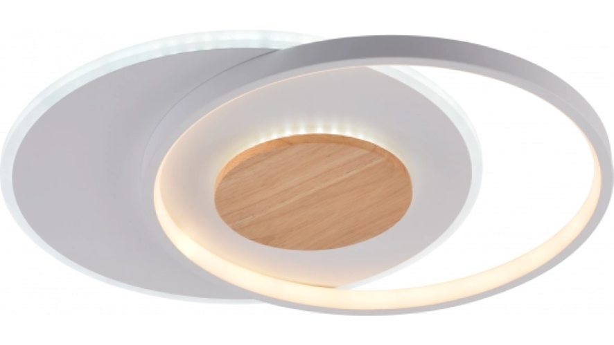 19012 LED PLAFONSKI LUSTER 54W/4120LM WH+WOOD 3000-6000K CCT DIMMABLE + DALJINSKI