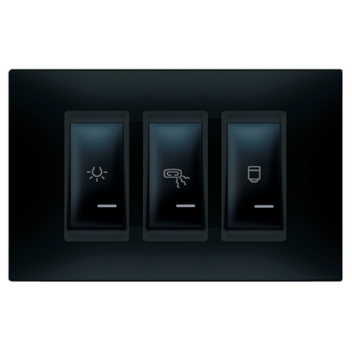 ALING-EXP 72310.E1E1 INDIKATOR UNIVEZALNI HORIZONTALNI 3X16A CRNI SOFT