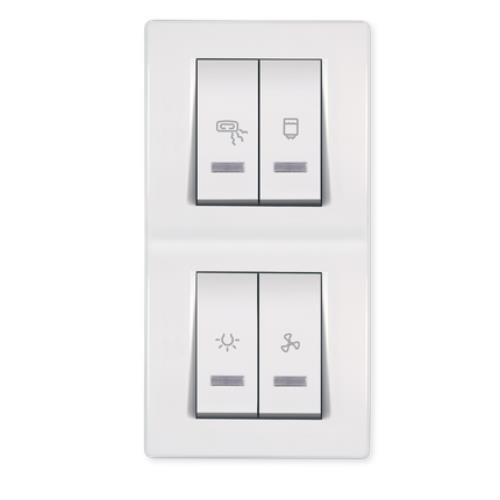 ALING-SKLOPKA ZA KUPATILO 2X10/2X16A 250V VERTIKALNA BELA 66914.00