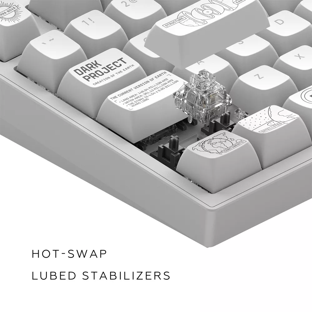 Dark Project ALU Terra Nova R2 White - Wireless Gaming Keyboard (ANSI)