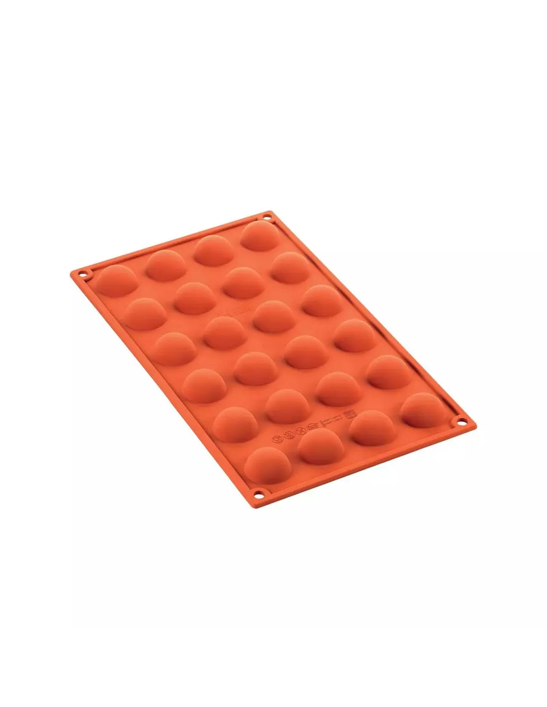 Silikonski kalup polulopte Ø30 mm, 24 otvora – Silikomart SF006