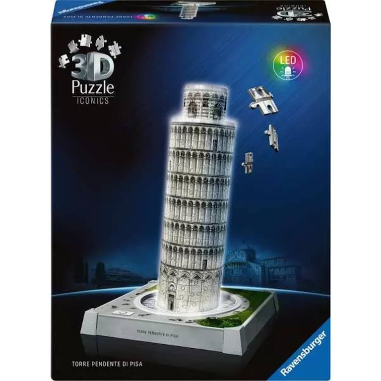 Ravensburger 3D puzzle (slagalice) – 216pcs Krivi toranj u Pizi sa svetlom RA12008028