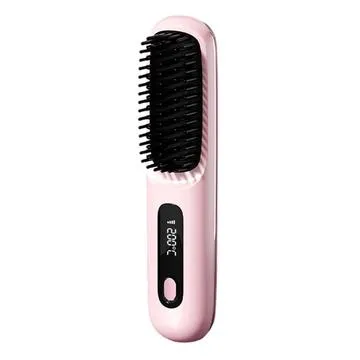 CORDLESS HAIR STRAIGHTENING COMB WITH LCD DISPLAY AND 3 TEMPERATURE SETTINGS