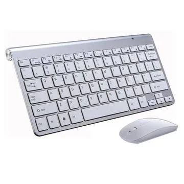 QH-001 2.4GHZ WIRELESS MINI KEYBOARD AND MOUSE SET - US LAYOUT - SILVER