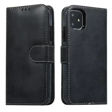 IPHONE 11 VINTAGE 2-IN-1 WALLET CASE WITH REMOVABLE COVER - BLACK