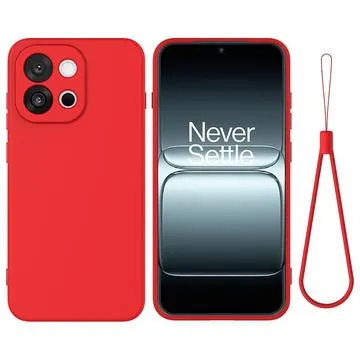 ONEPLUS NORD 6/TURBO 6 LIQUID SILICONE CASE WITH HAND STRAP - RED